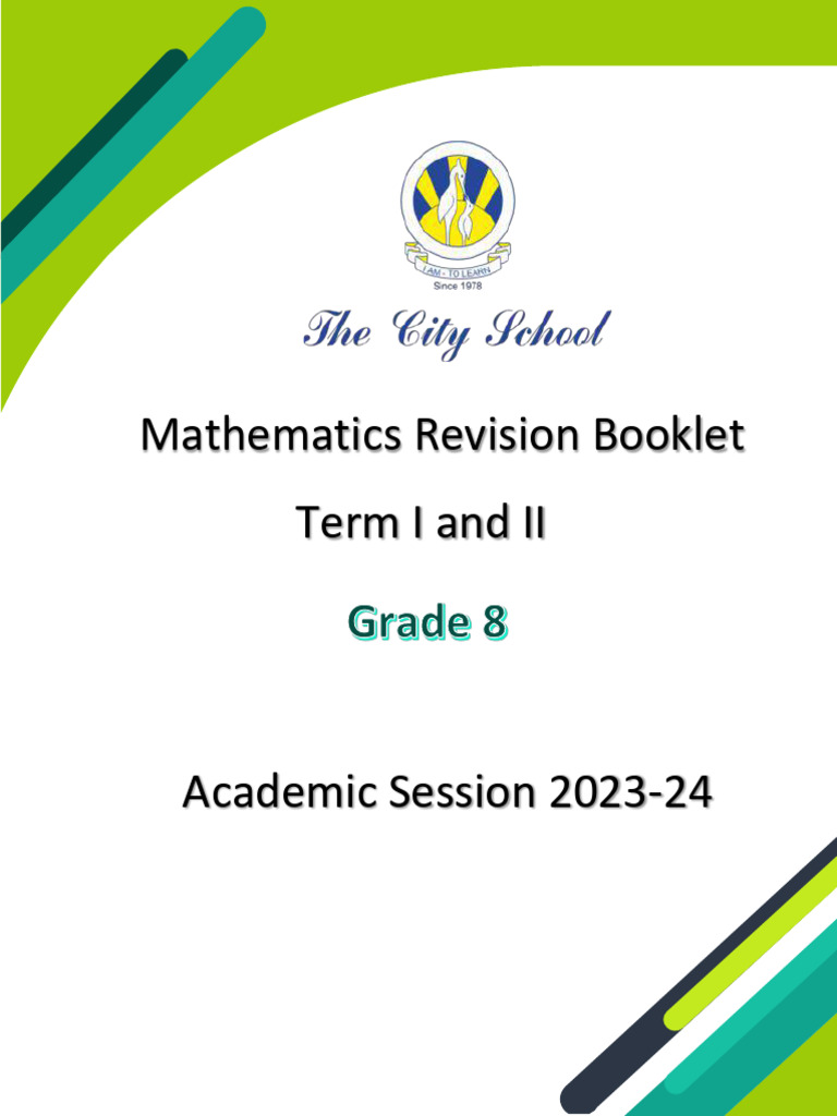 Math Revision Booklet - Grade 8 | PDF | Mathematical Objects | Mathematics