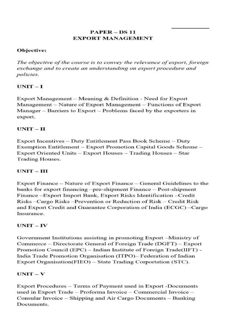 Export Management | PDF | Non Tariff Barriers To Trade | Exports