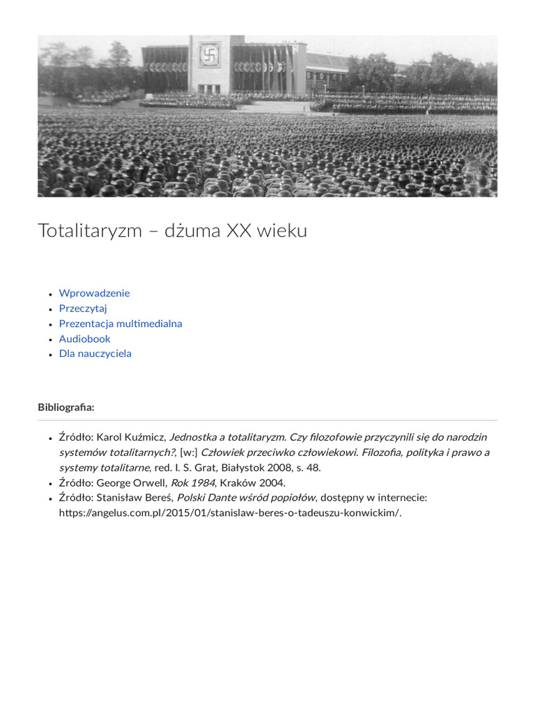 Totalitaryzm Dzuma XX Wieku | PDF
