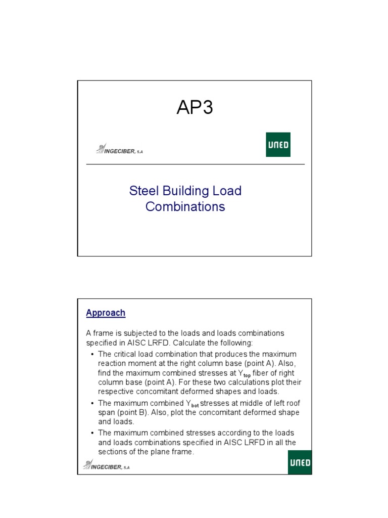 Steel Building Load Combinations: Approach | PDF | Structural Load | Column
