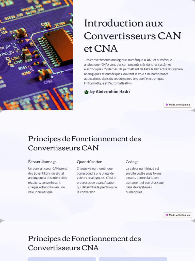Introduction aux Convertisseurs CAN et CNA | PDF | Convertisseur ...