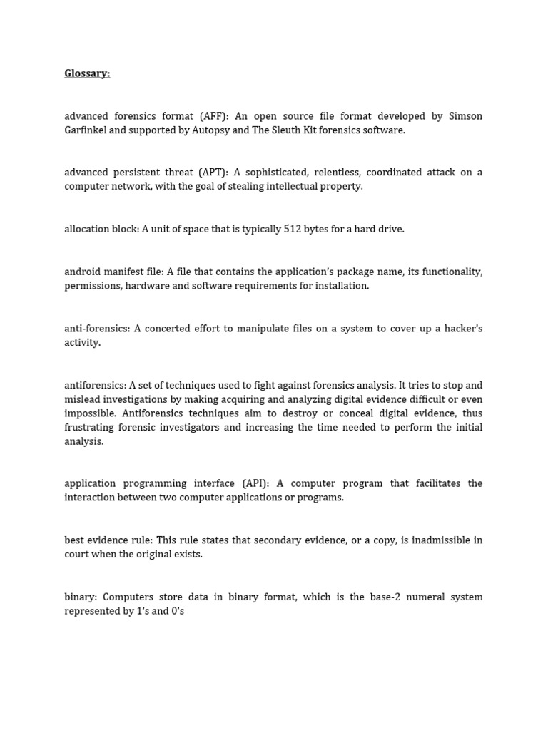 Glossary Pdf Computer Network Computer File 7840