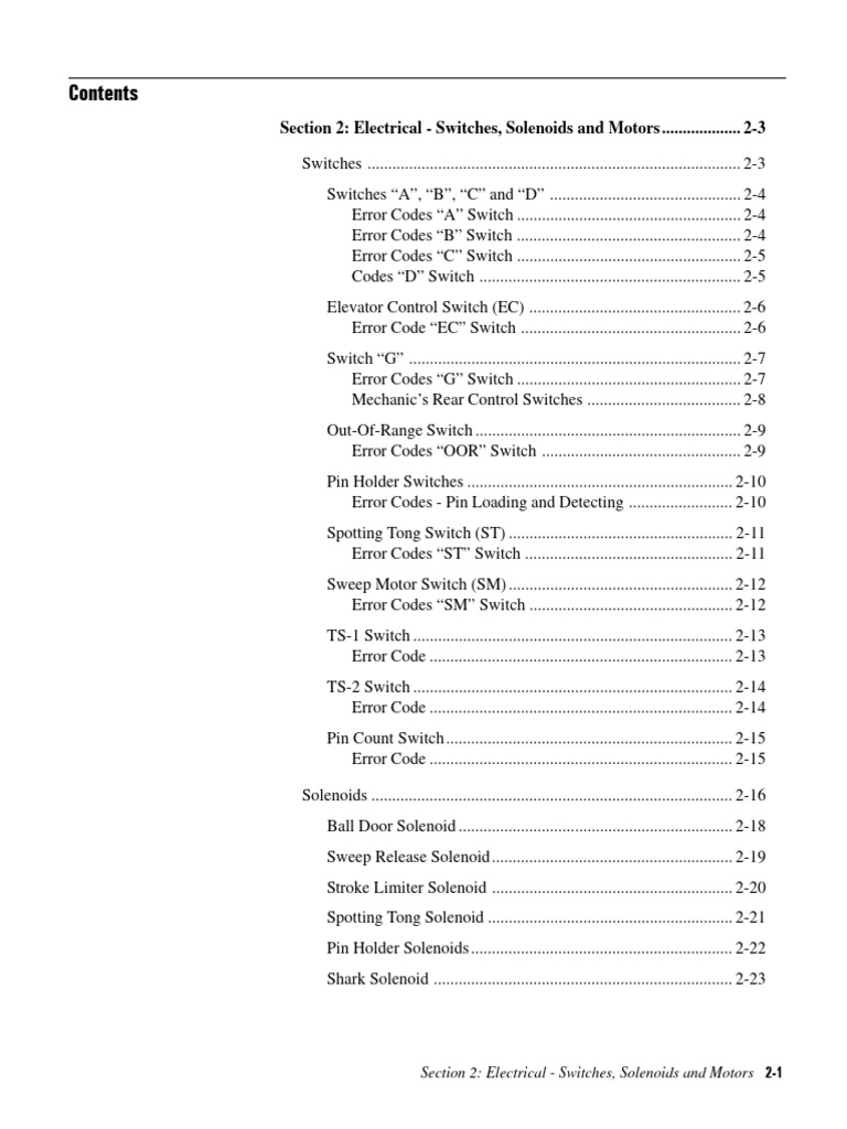 Electrical Components of Pinsetter | PDF | Equipment | Mechanical ...