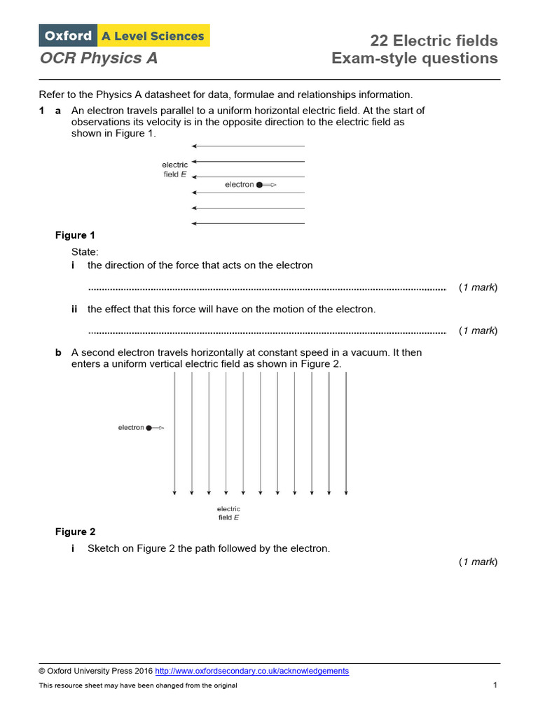 Chapter 22 Test | PDF | Electron | Force