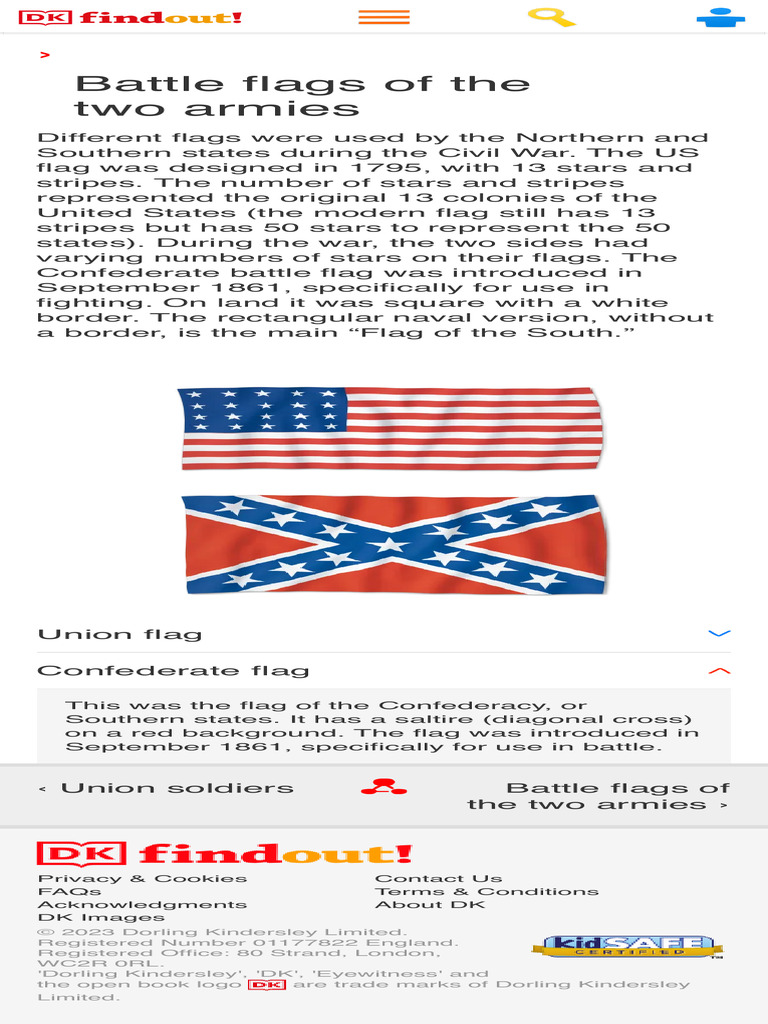 US Civil War Flags Union and Confederate Flags DK Find Out | PDF