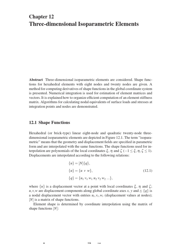 Three-Dimensional Iso Parametric Elements | PDF | Matrix (Mathematics ...