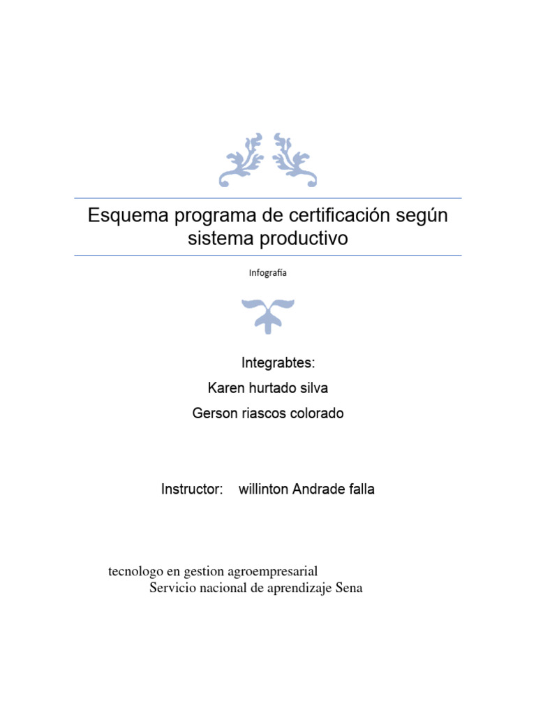 Esquema Programa de Certificación Según Sistema Productivo | PDF