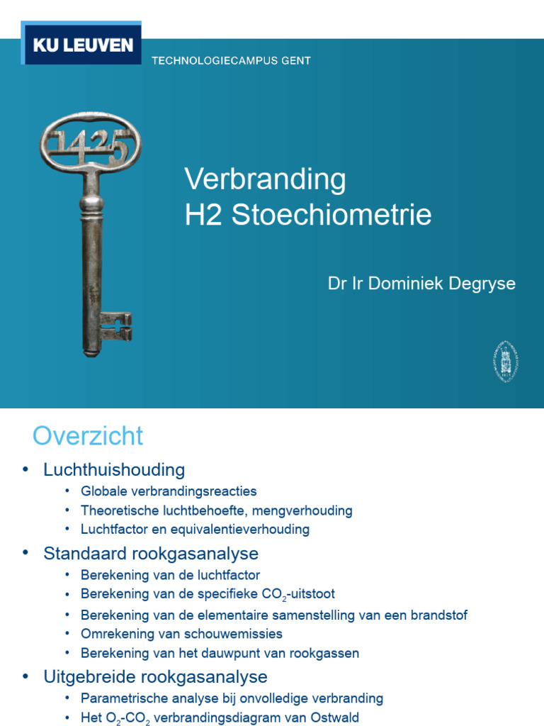 Warmtetechnieken - Verbranding Hoofdstuk 2 Stoechiometrie | PDF