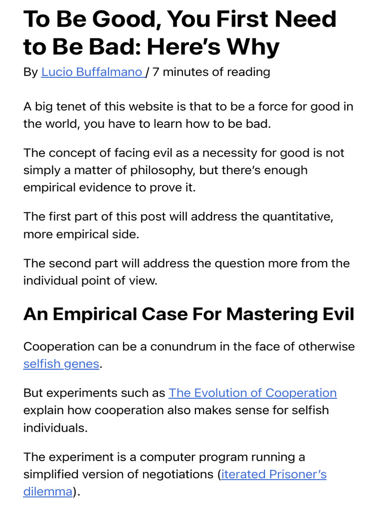 Be Bad To Be Good: Unconventional Virtues - The Power Moves | PDF ...