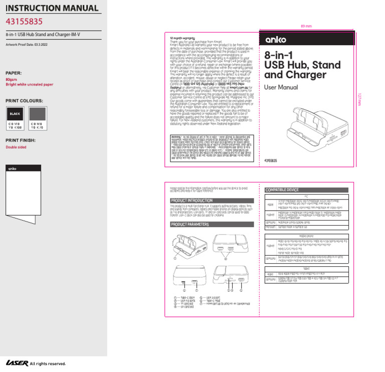 Kmart 8-in-1 USB Hub User Manual | PDF | Tablet Computer | Computer ...
