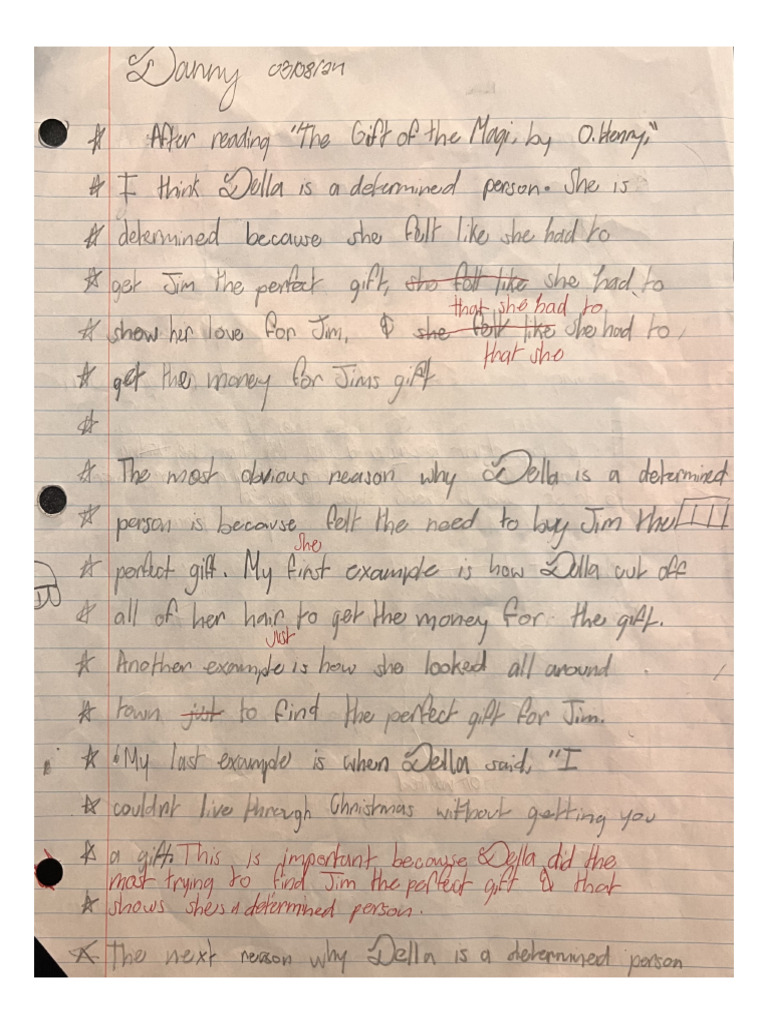 Student 3 Literacy Work Sample 1 | PDF