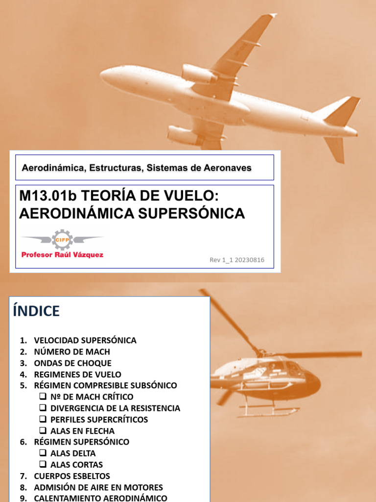 MOD 13.01b TEORÍA DEL VUELO Hs v1 - 1 | PDF | Número de Mach | Aerodinámica
