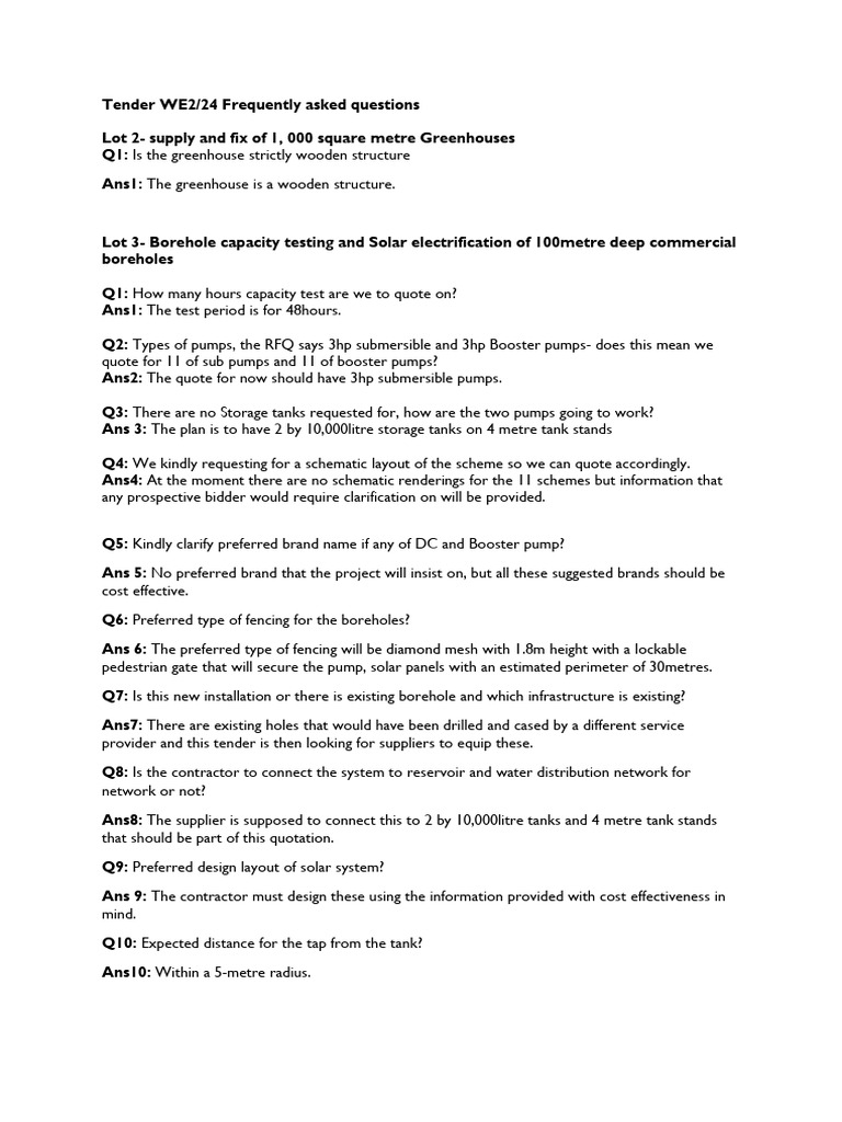 Frequently Asked Questions WE2-24 | PDF