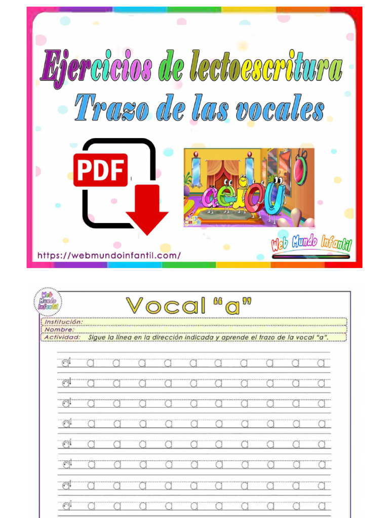 Trazo de Las Vocales en Min y May | PDF