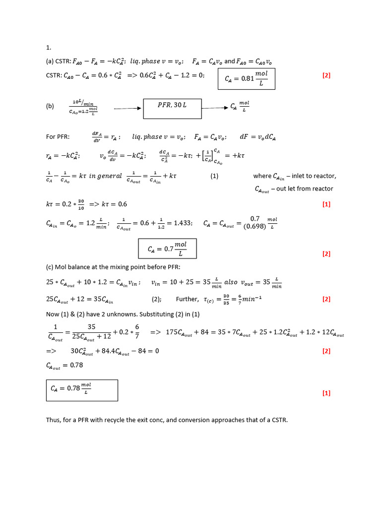Solutions To Mid-Sem Written Questions 2020-21-I | Download Free PDF | Chemical Engineering ...