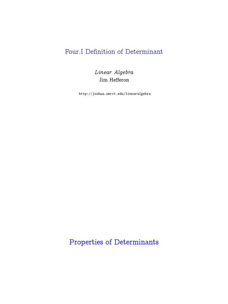 Four I Handout | PDF | Determinant | Matrix (Mathematics)
