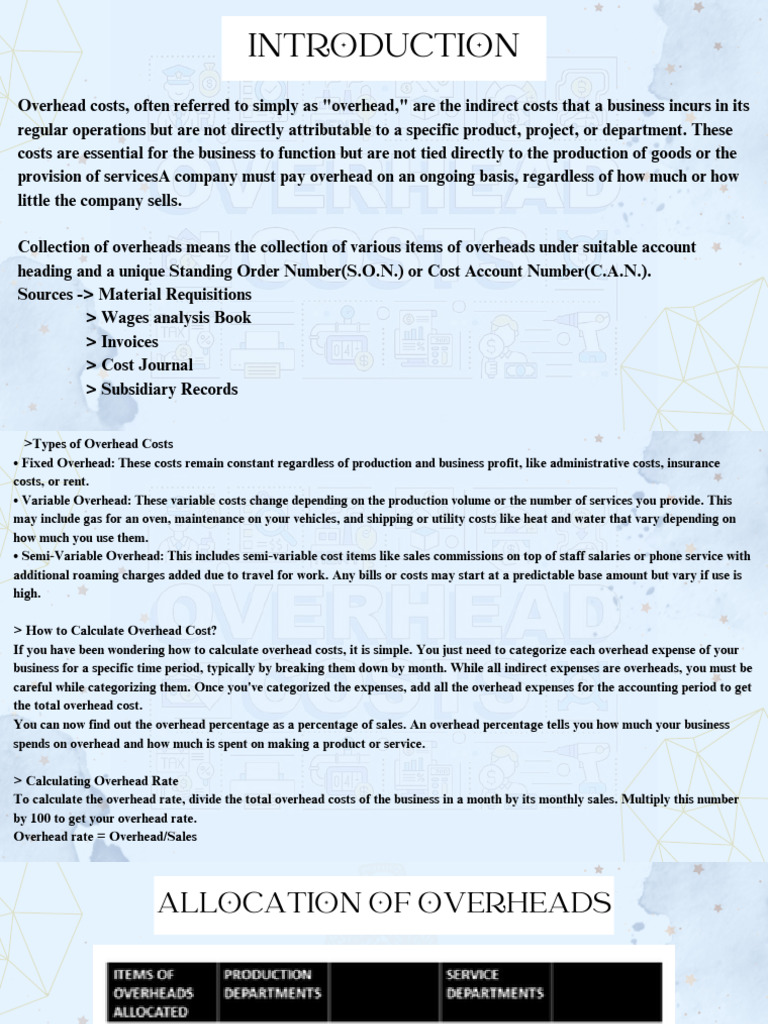 Understanding Overhead Costs and Calculation | PDF | Cost | Management ...