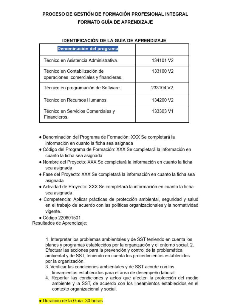 Guia SST R Ambi 30h | PDF | Contaminación | Residuos