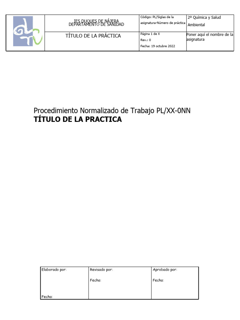 Modelo de PNT | PDF | Amoníaco | Ácido clorhídrico