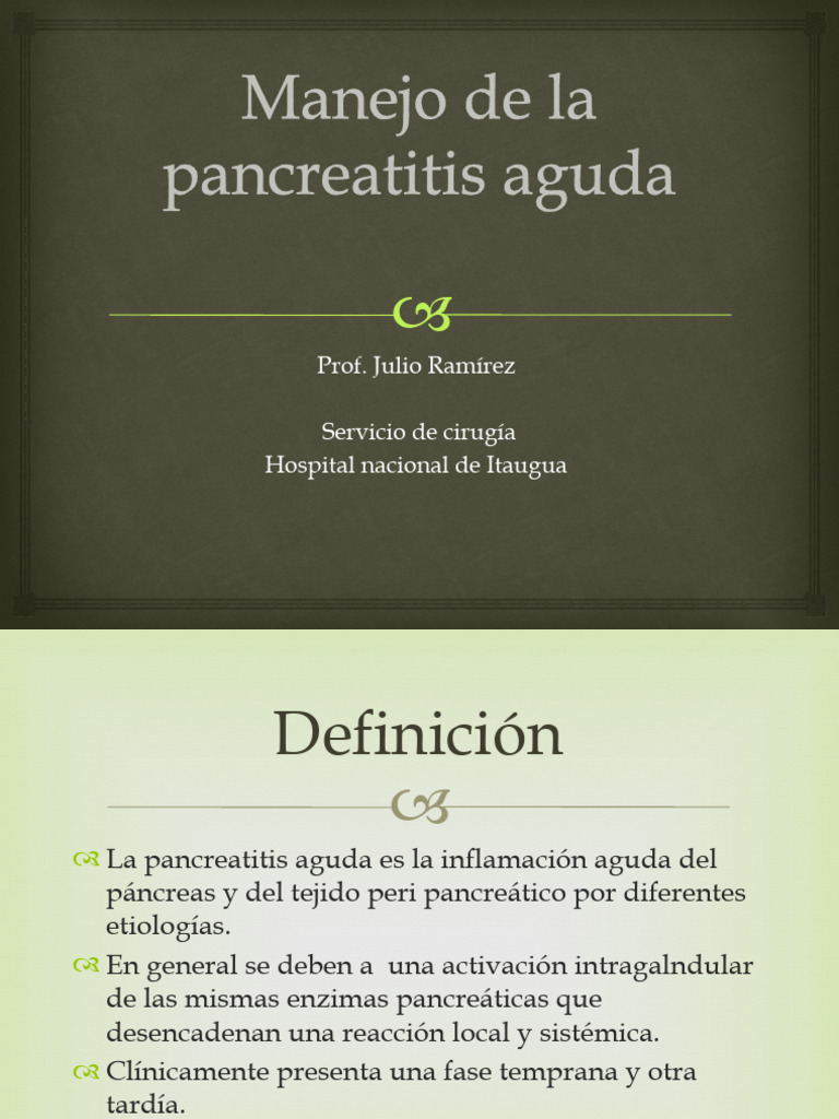 Diagnostico de La Pancreatitis Aguda | PDF | Enfermedades digestivas | Especialidades Medicas
