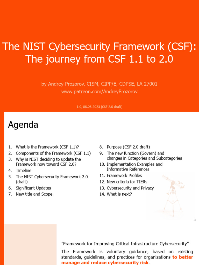 NIST CSF 2 0 Draft Overview 1691619611 | PDF | Computer Security | Security