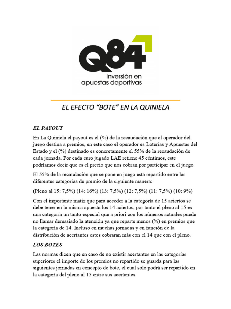 El Efecto Bote en La Quiniela | PDF