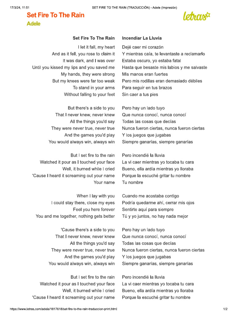 Cancion en Ingles | PDF