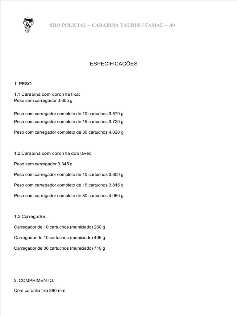 Dokumen - Tips - Tiro Policial Carabina Taurus Famae CT 40 | PDF | Carregador (armas de fogo ...