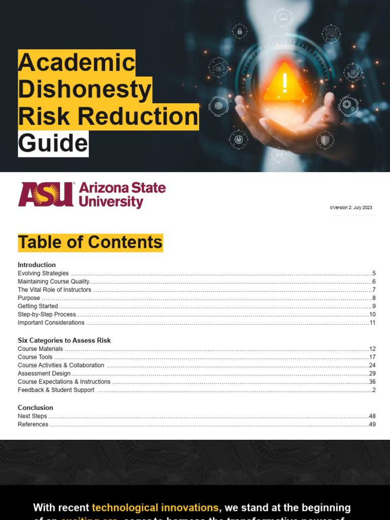 ASU Academic Dishonesty Risk Reduction Guide | PDF | Artificial Intelligence | Intelligence (AI ...