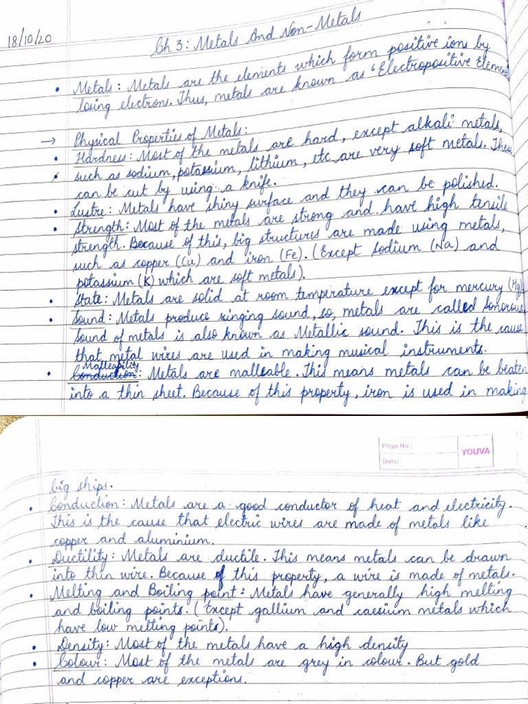metals and non metals | PDF | Physical Sciences | Chemical Elements