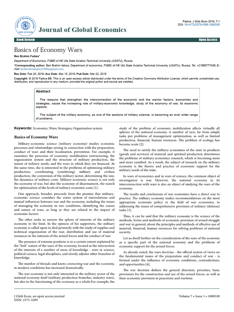 basics-of-economy-wars | PDF | Microfinance | Economies