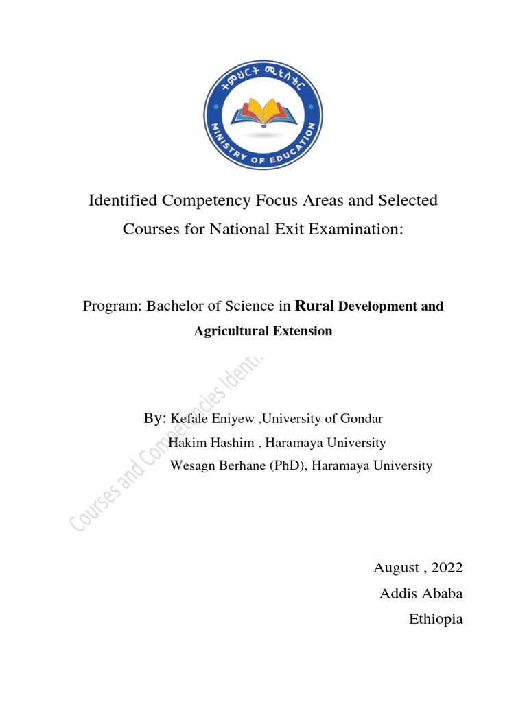 Rural Development Exit Exam Guidelines | PDF | Knowledge | Innovation