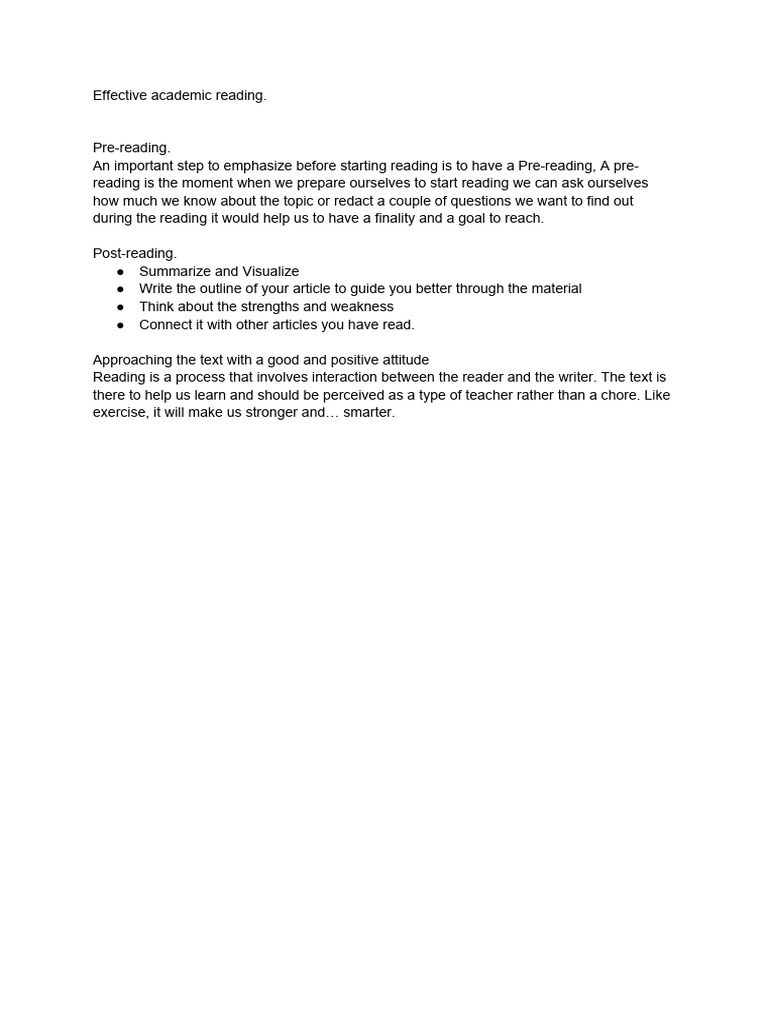 Strategies for Effective Academic Reading | PDF | Career & Growth