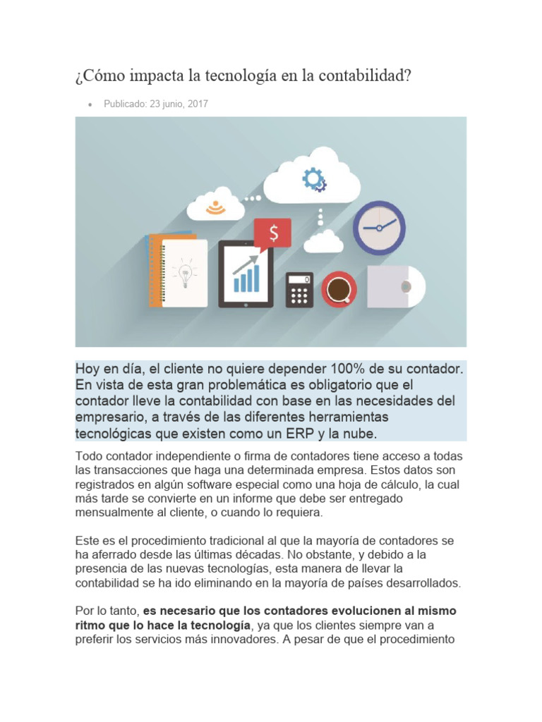 Cómo impacta la tecnología en la contabilidad | PDF | Planificación de recursos empresariales ...