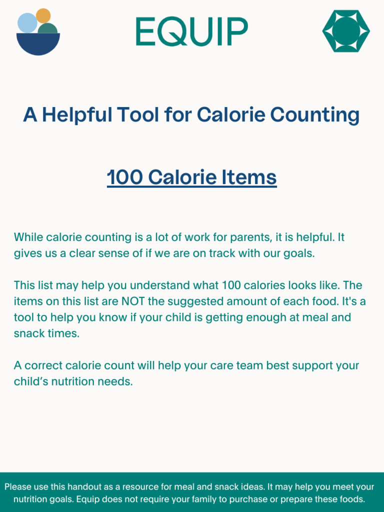 100 Calorie Food Portions List | Download Free PDF | Foods | Sauce