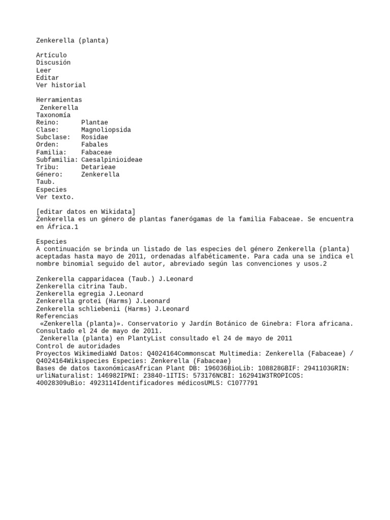 Zenkerella: Género de Fabaceae en África | PDF