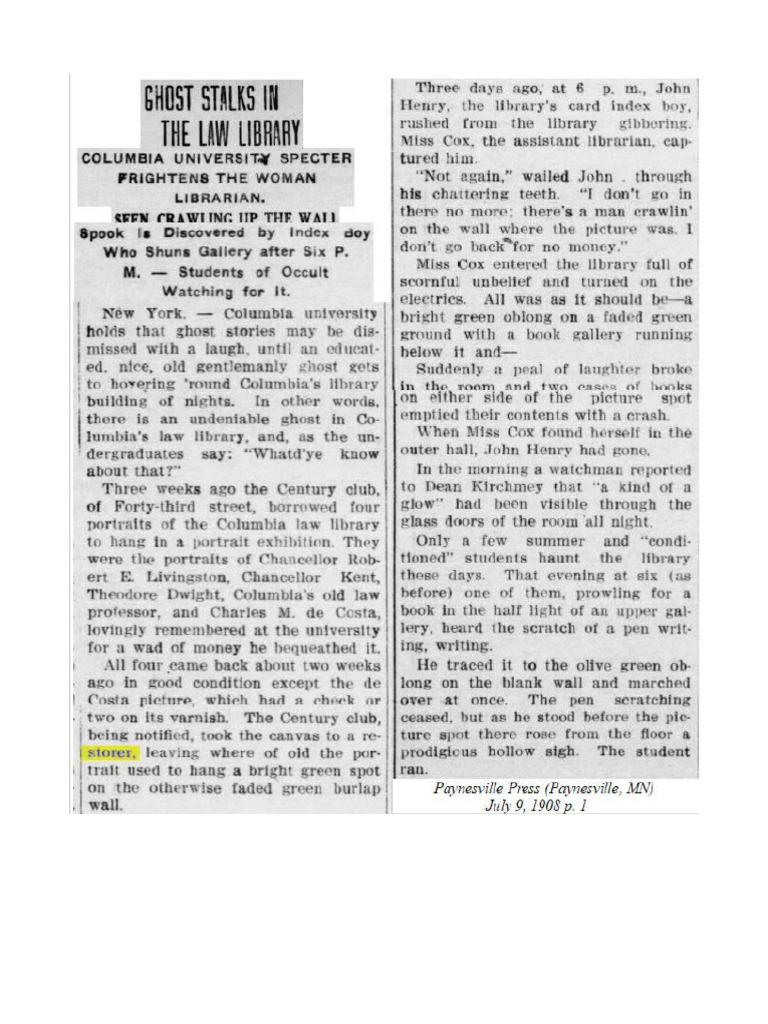 columbia university ghost story | PDF