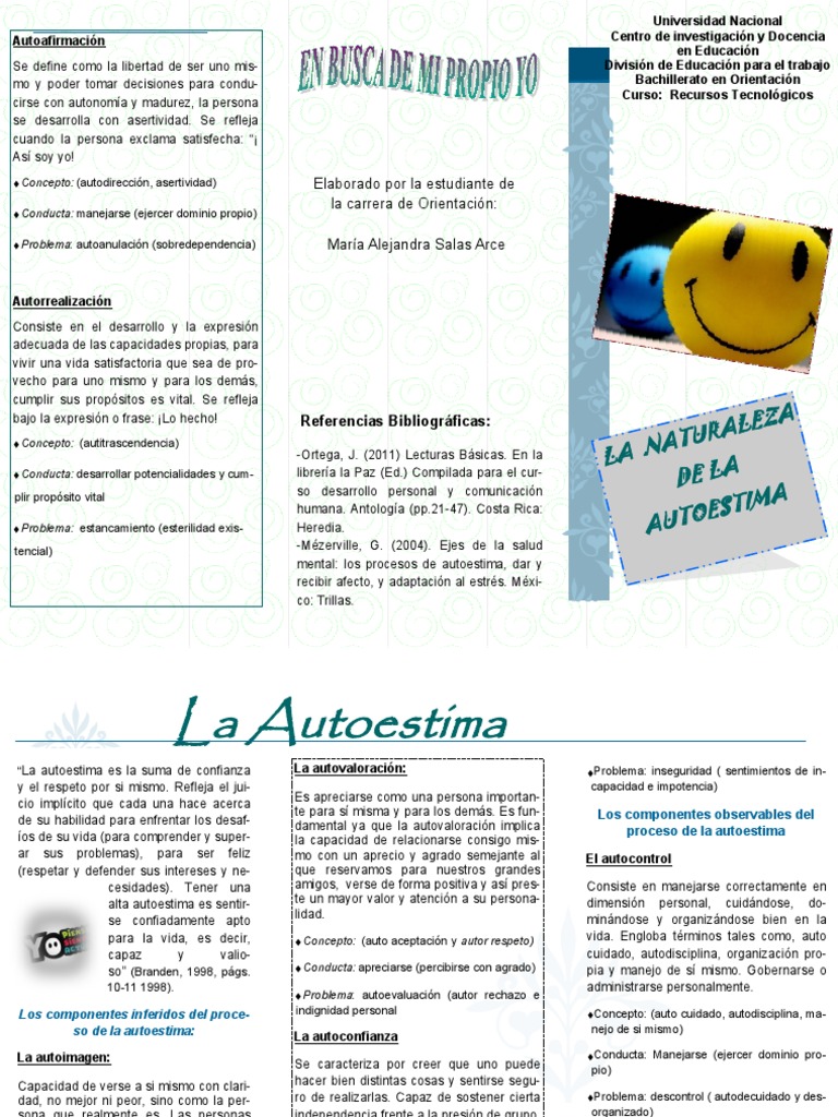 BROCHURE de La Autoestima | PDF | Comportamiento | Acción (filosofía)