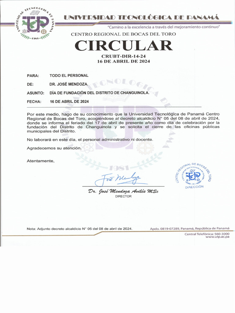 Circular Crubt-Dir-14-24 | PDF