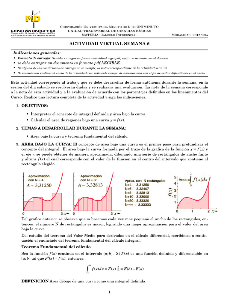 Guía 5-Área Bajo La Curva | PDF | Integral | Derivado