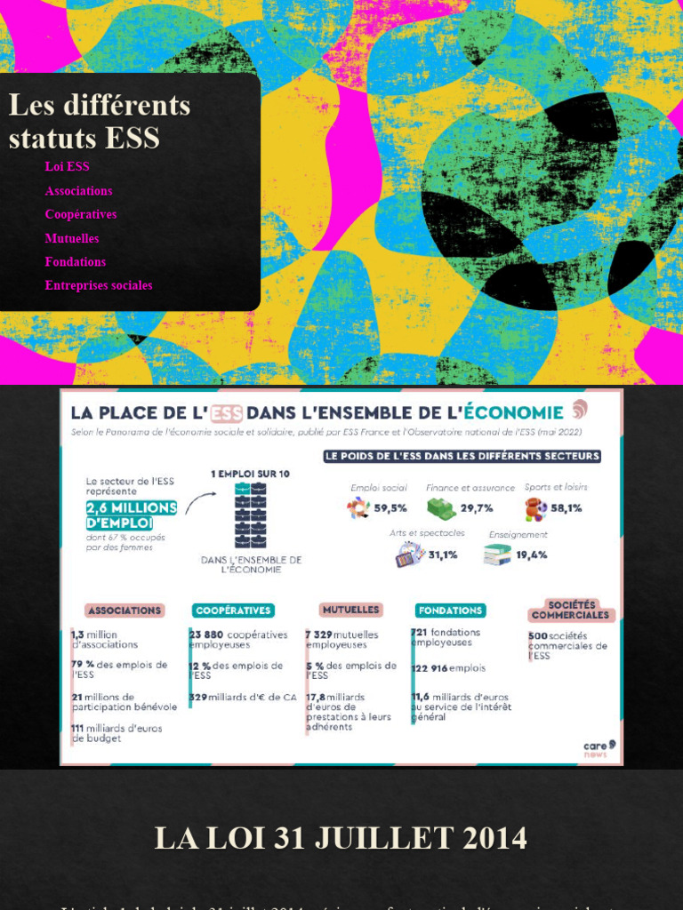 Cours 2 Les Différents Statuts ESS | PDF | Fondation (Non-caritative) | Coopérative