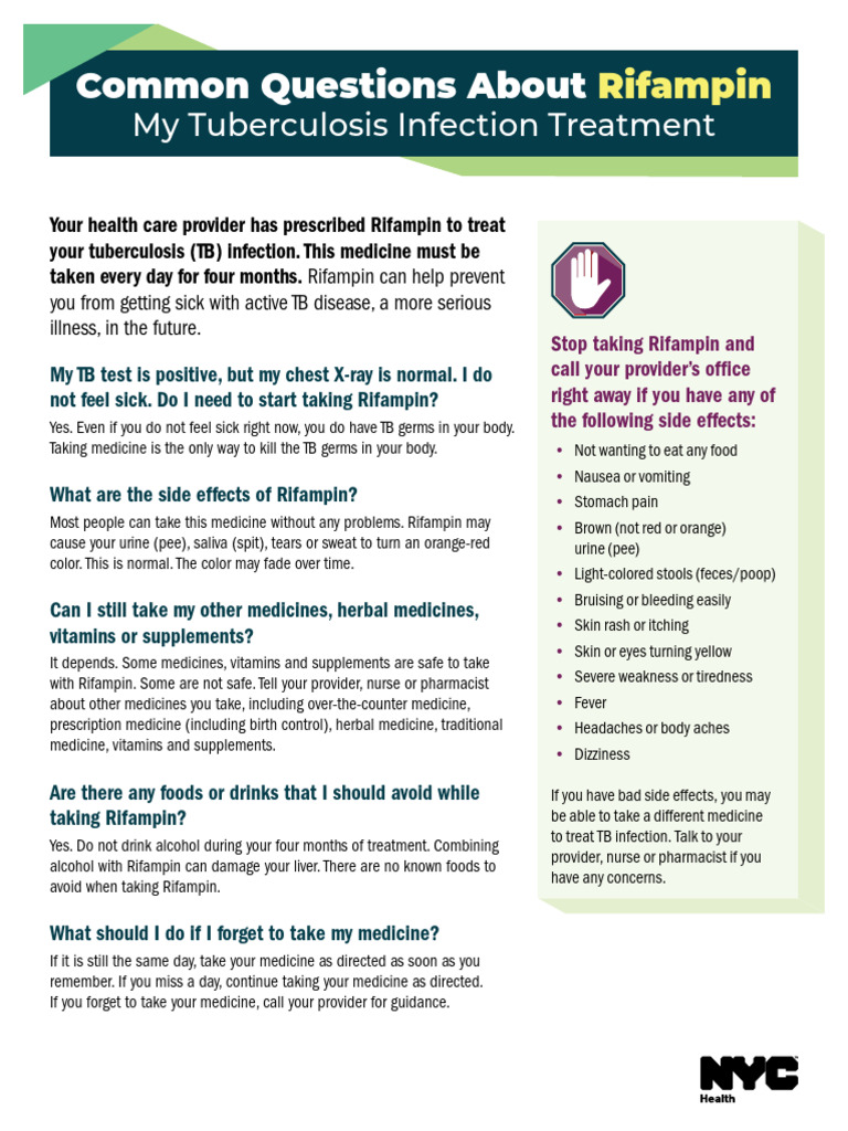 rifampin-faq | PDF | Tuberculosis | Infection