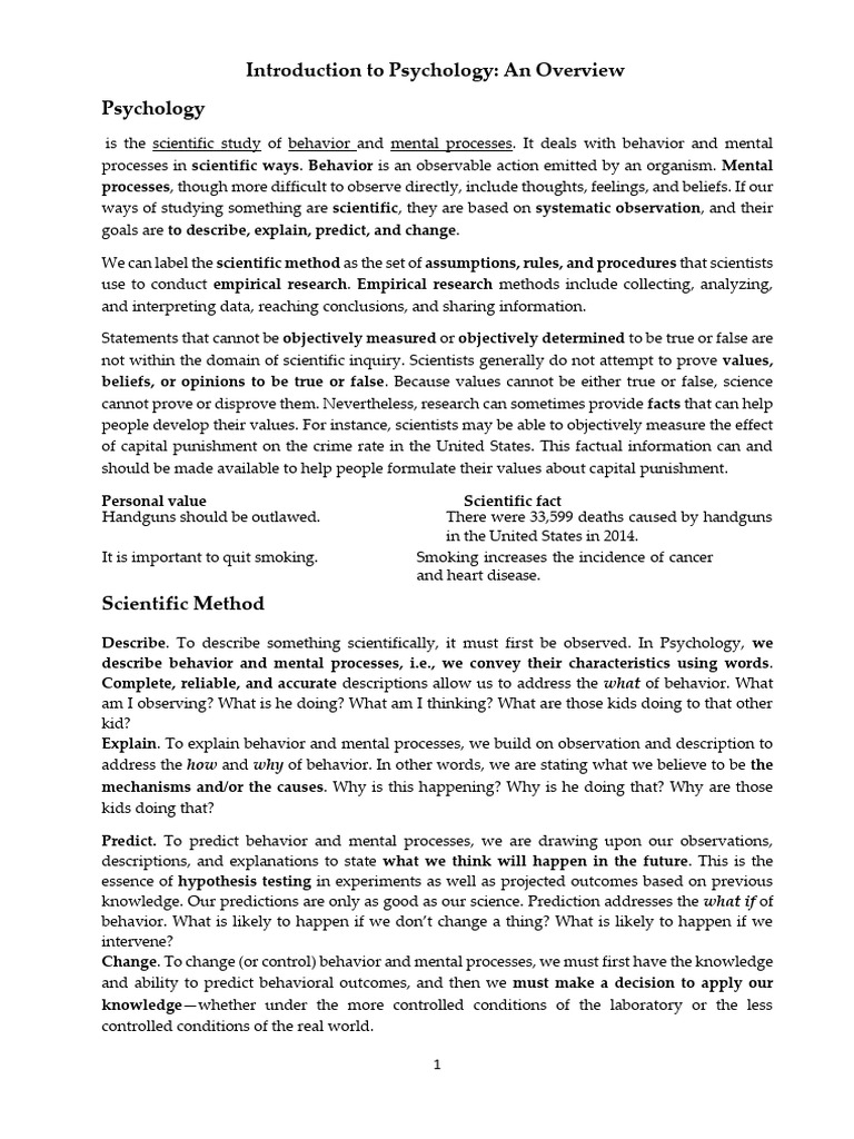 Introduction To Psychology | PDF | Statistics | Scientific Method