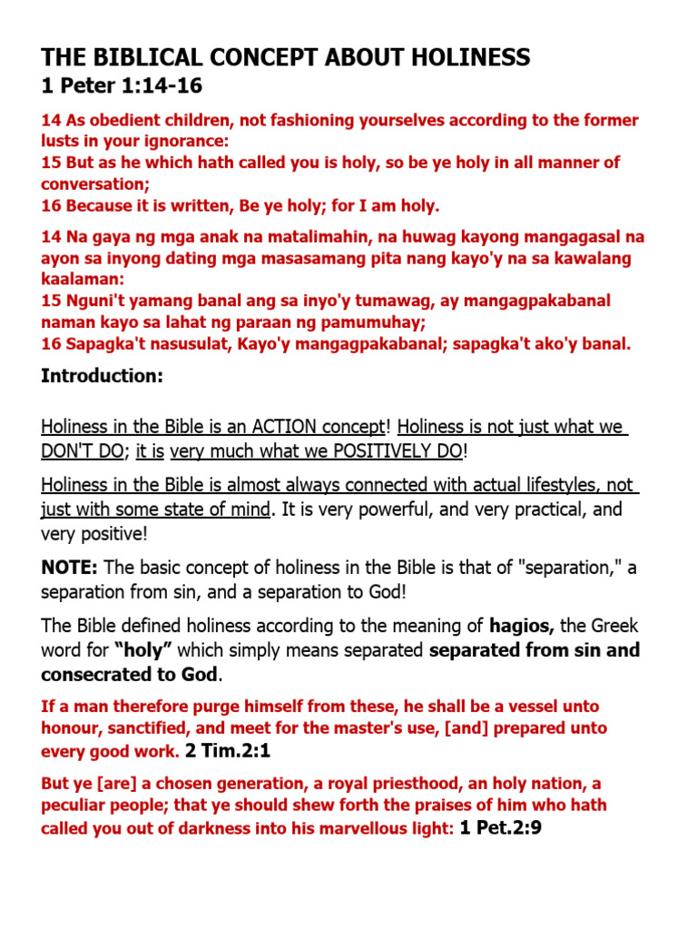 Understanding Biblical Holiness | PDF | Jesus | Theology