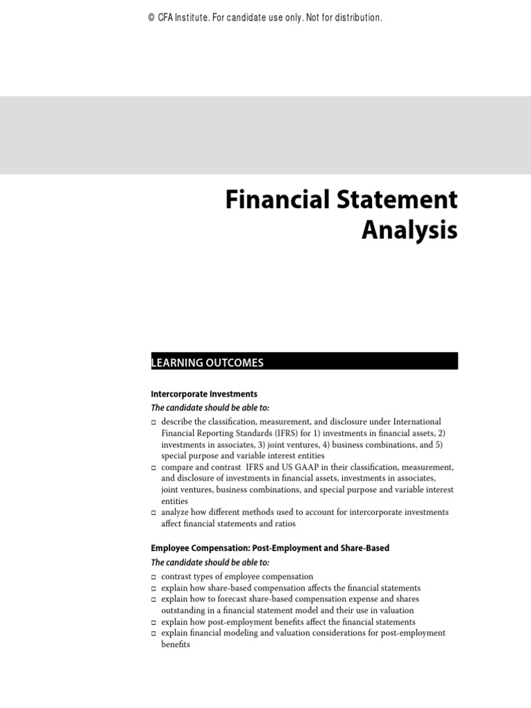Financial Statement Analysis: Learning Outcomes | PDF | Financial ...