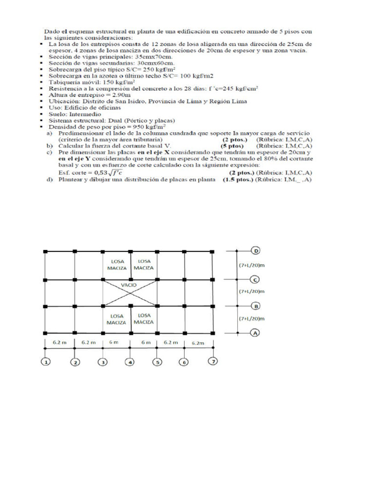 EJERCICIO PREDIMENSIONAMIENTO DE PLACAS | PDF
