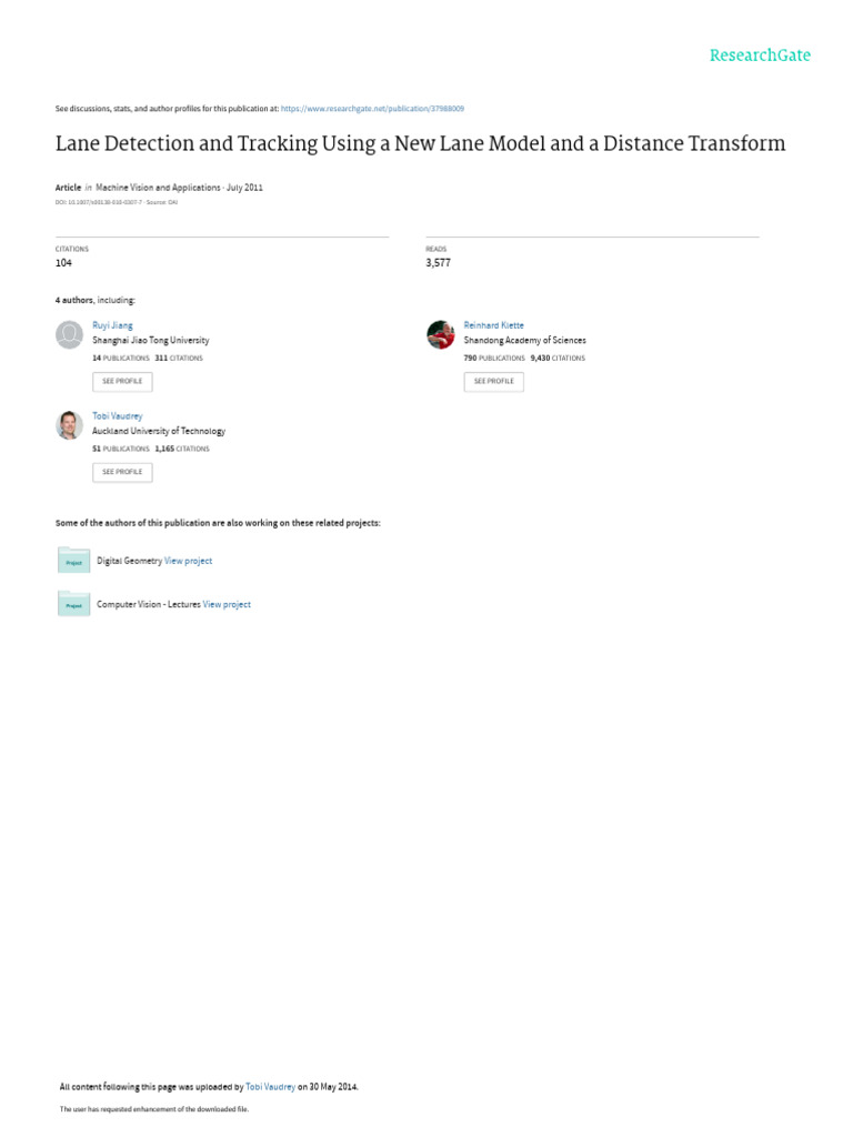 Lane Detection and Tracking Using A New Lane Model | PDF | Line ...
