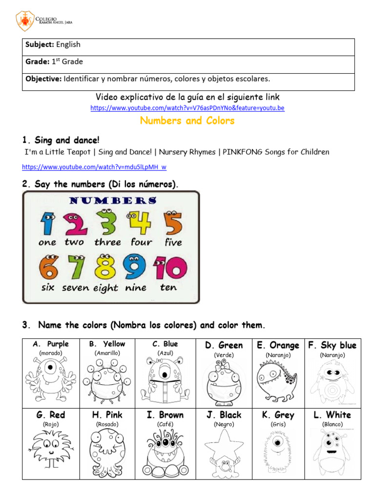 2° Numbers Colors School Objects | PDF | Arco iris | Color