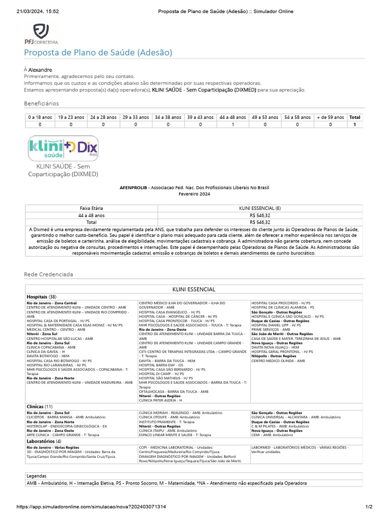 Proposta de Plano de Saúde KLINI 2024 | PDF | Hospital | Ciências da Saúde