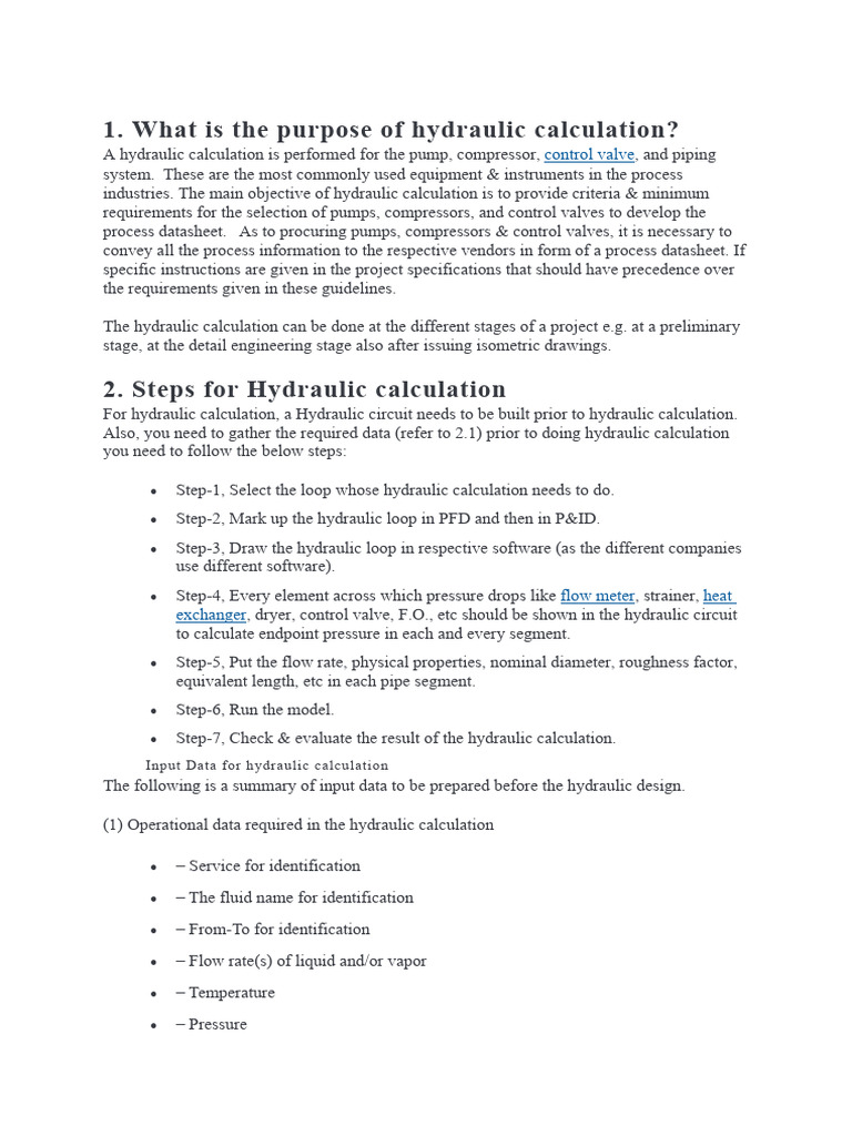 Hydraulic Calculation Guide for Pumps | PDF | Pump | Fluid Dynamics